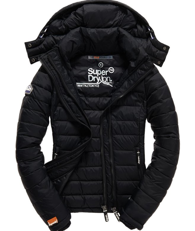 womens Fuji Double Zip Jacket in Black | Superdry CA-EN