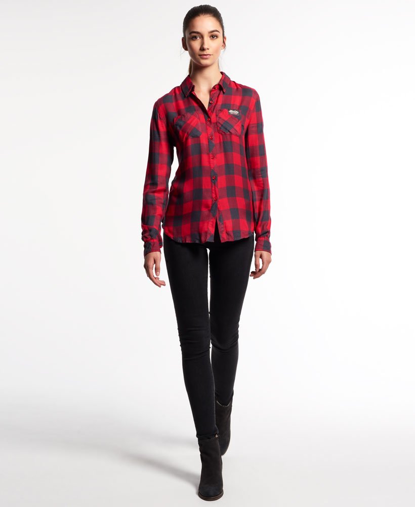 womens Buffalo Check Shirt in Raspberry Buffalo | Superdry UK