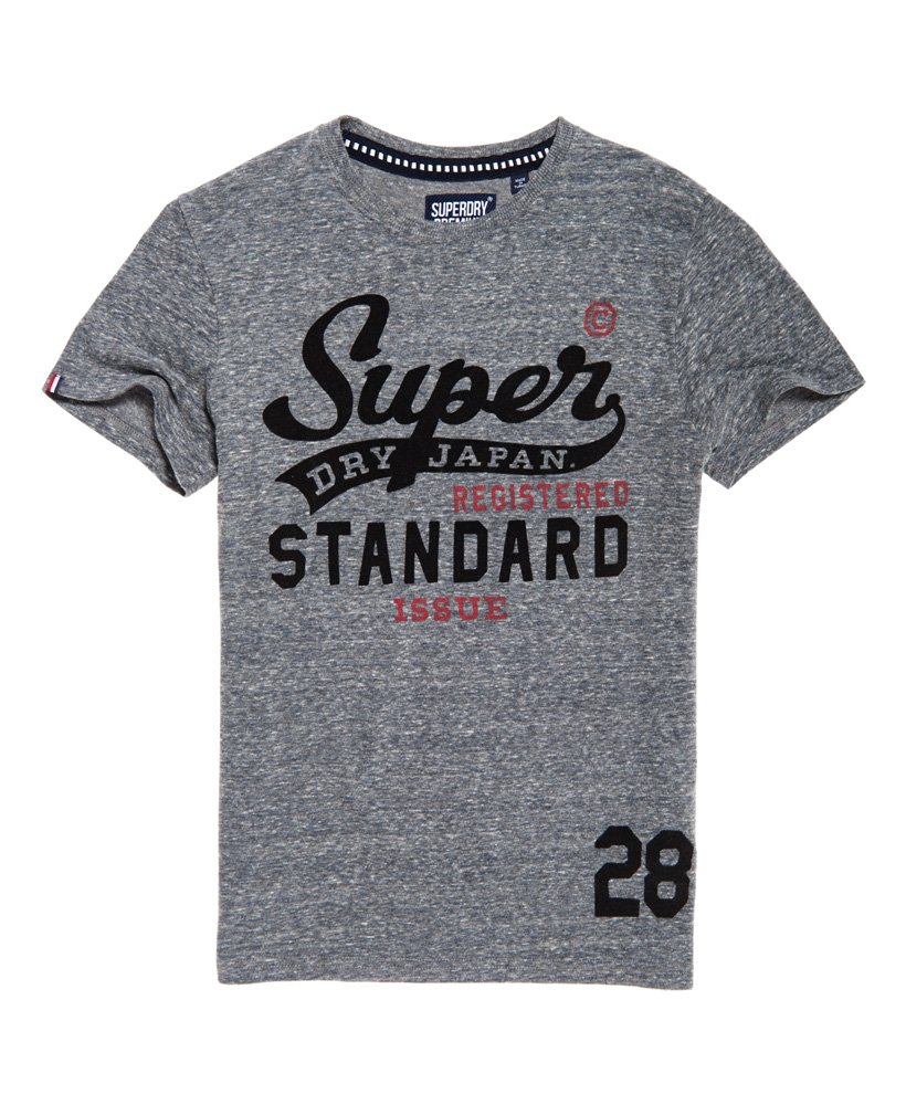 mens Standard Issue T-shirt in Cliff Face Grey Snowy | Superdry UK
