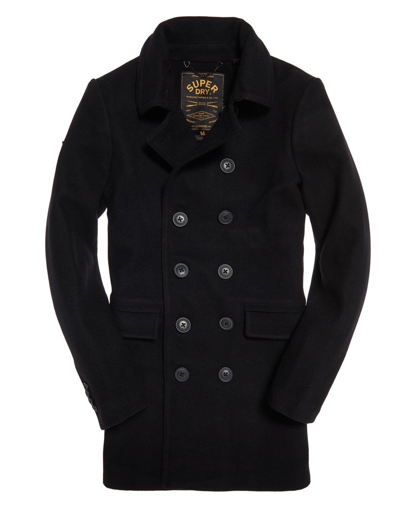 mens Remastered Bridge Coat in Black | Superdry UK