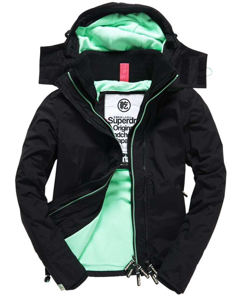 womens Arctic Windcheater in BLACK/PEPPERMINT | Superdry UK