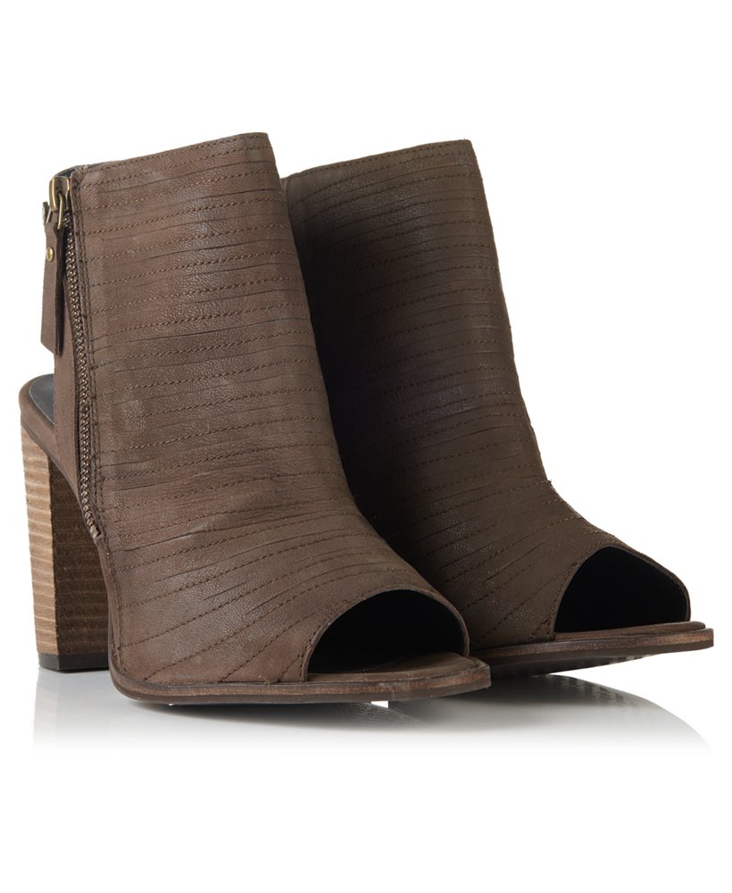 Dames Cara peeptoes met hak in stone grey | Superdry NL