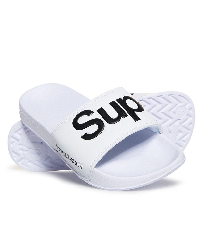 womens Pool Sliders in OPTIC | Superdry UK