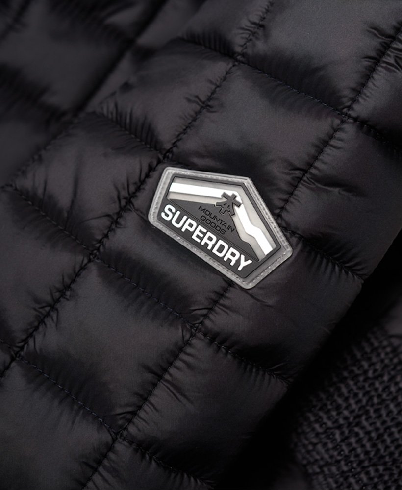 womens Hooded Box Quilt Fuji Jacket in Black | Superdry UK