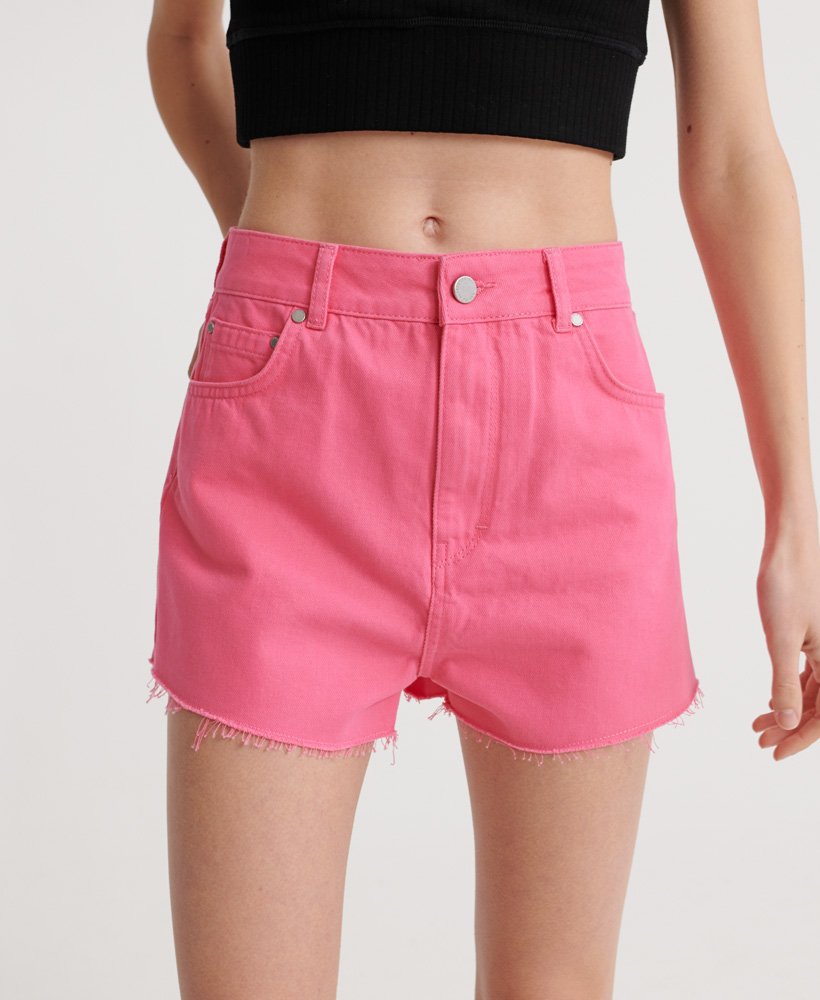 womens Ruby Cut Off Shorts in FLURO PINK | Superdry UK