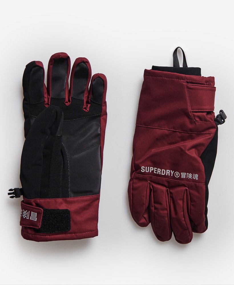 womens Snow Gloves in CLARET Superdry UK