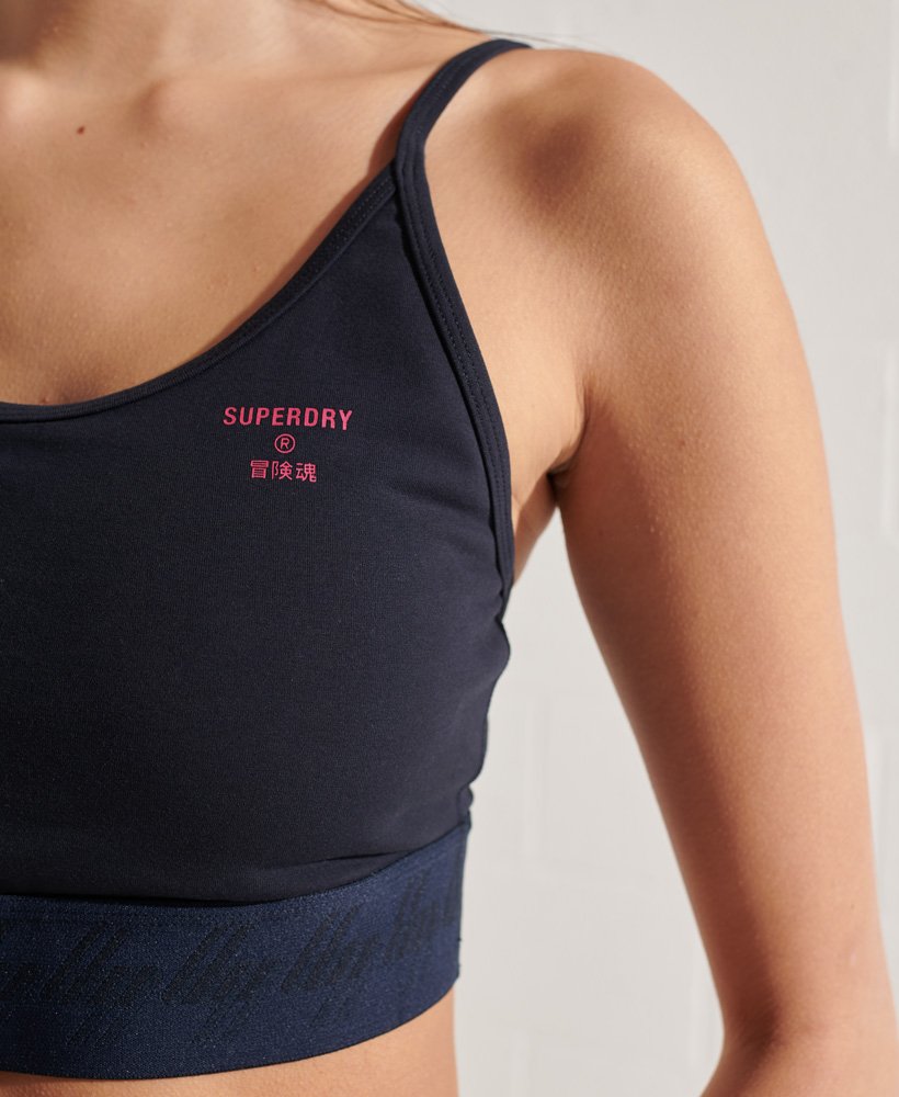 womens Essential Strappy Crop Top in Eclipse Navy | Superdry UK