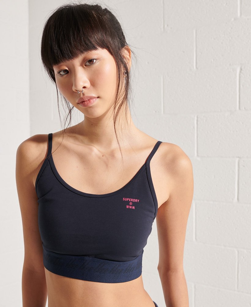 womens Essential Strappy Crop Top in Eclipse Navy | Superdry UK