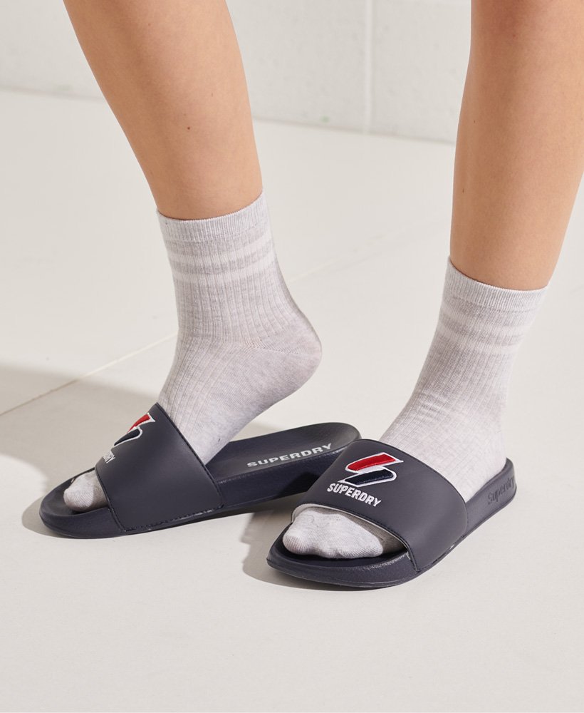 womens Core Pool Sliders in Eclipse Navy | Superdry UK