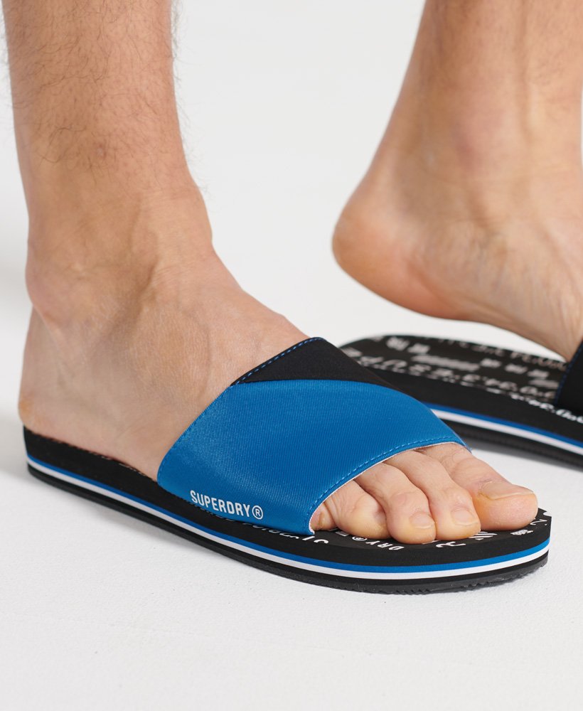 mens Swim Sport Sliders in Black AOP | Superdry UK