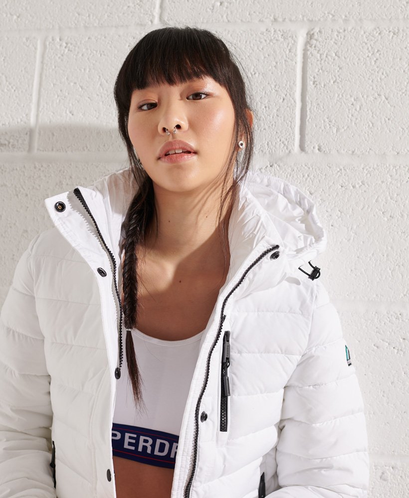 womens Classic Fuji Padded Jacket in WHITE | Superdry UK