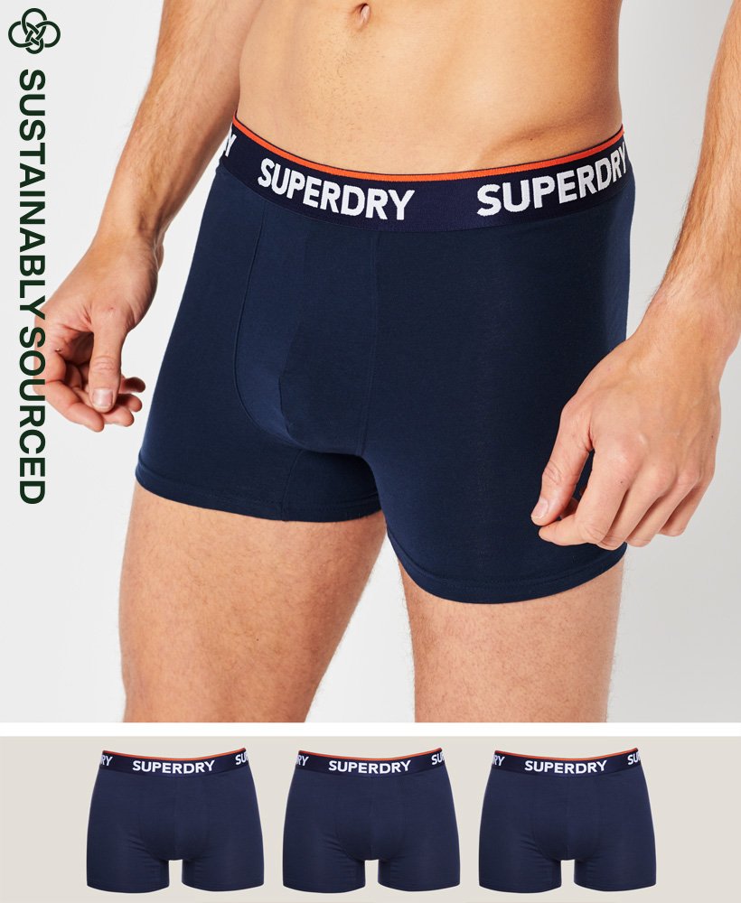 mens Organic Cotton Classic Boxer Triple Pack in Nautical Navy/Enamel ...