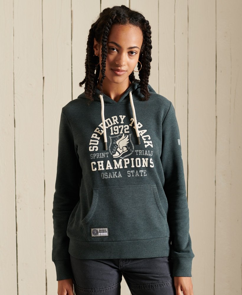 womens Track and Field Hoodie in Pine Marl | Superdry UK