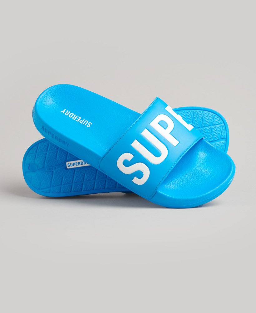 mens Core Pool Sliders in AQUA/OPTIC | Superdry UK