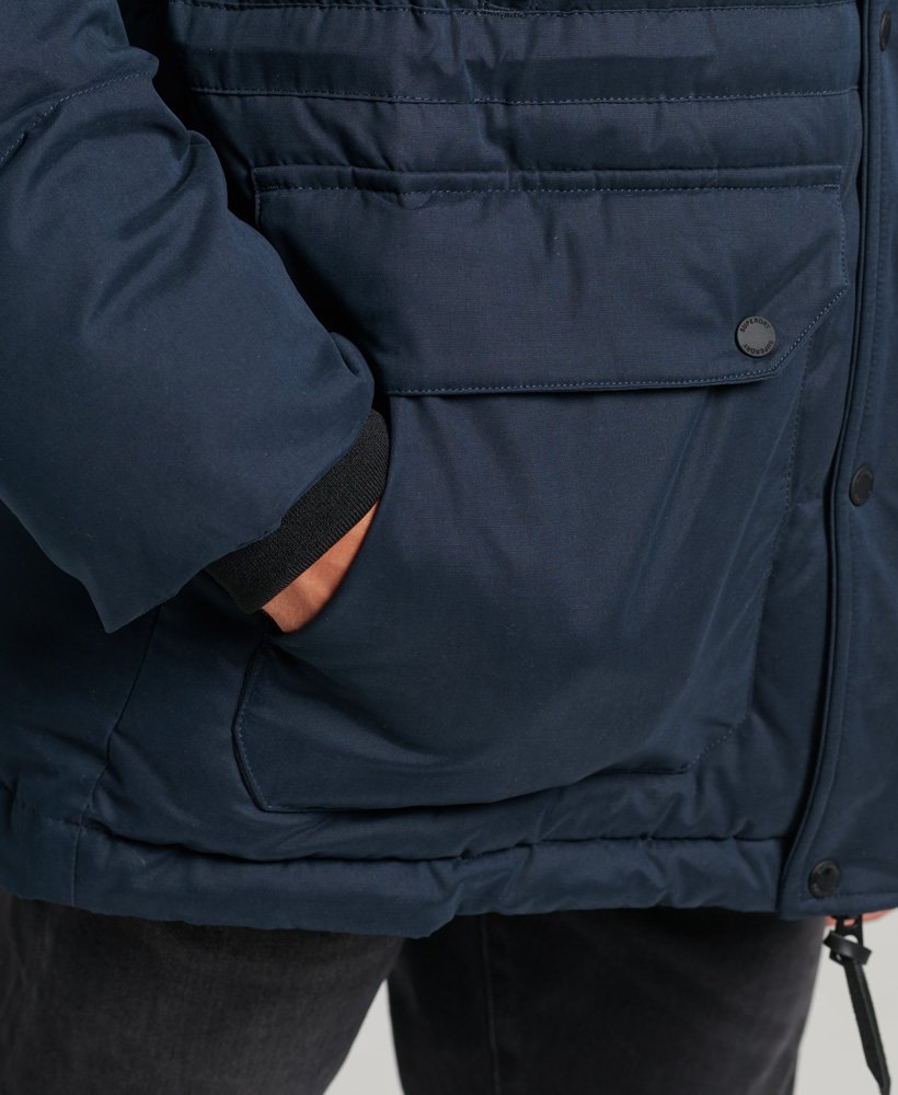 mens Microfibre Expedition Parka Jacket in Eclipse Navy | Superdry UK