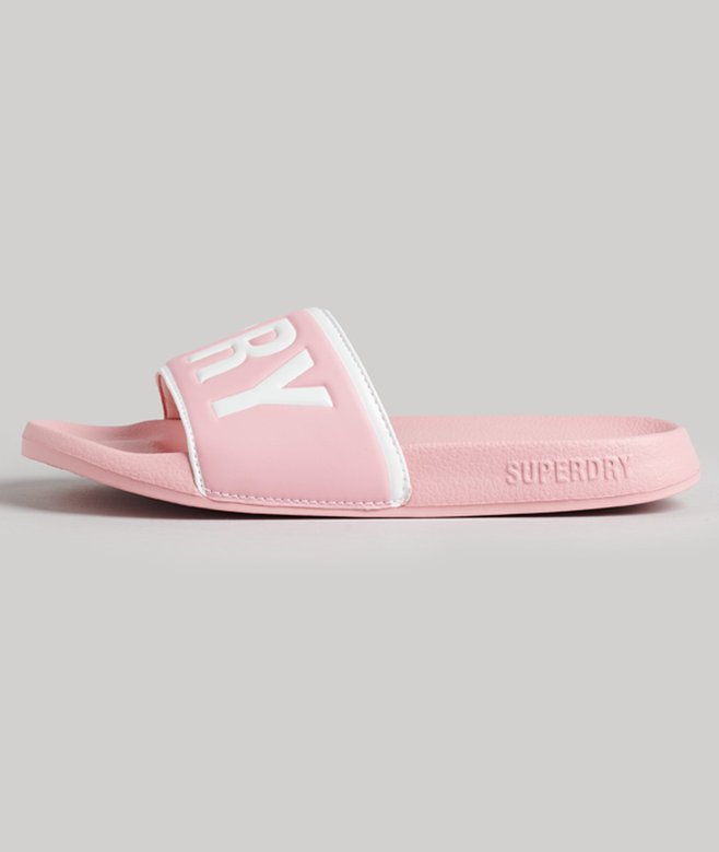 womens Core Pool Sliders in Coral Blush/Optic | Superdry UK