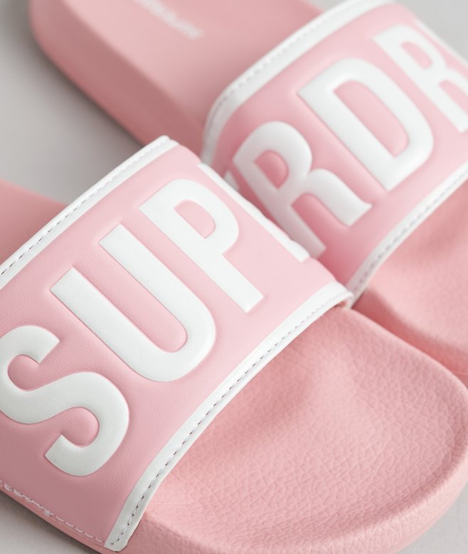 womens Core Pool Sliders in Coral Blush/Optic | Superdry UK