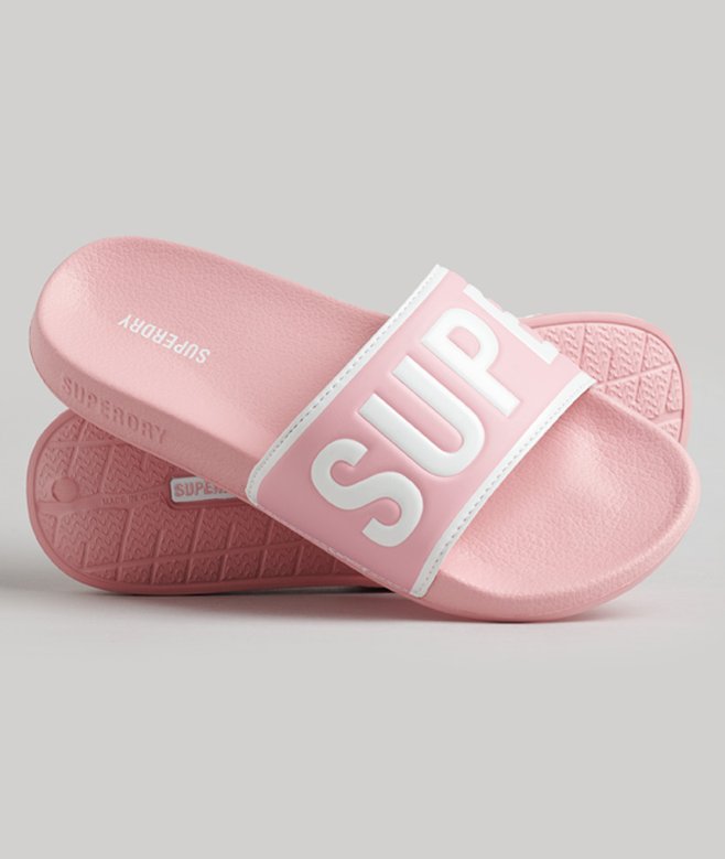 womens Core Pool Sliders in Coral Blush/Optic | Superdry UK