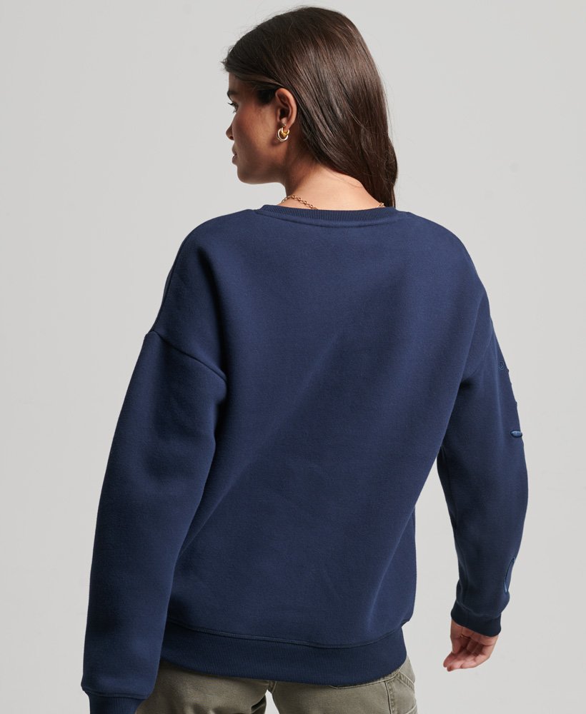 womens Established Crew Sweatshirt in NAUTICAL NAVY | Superdry UK