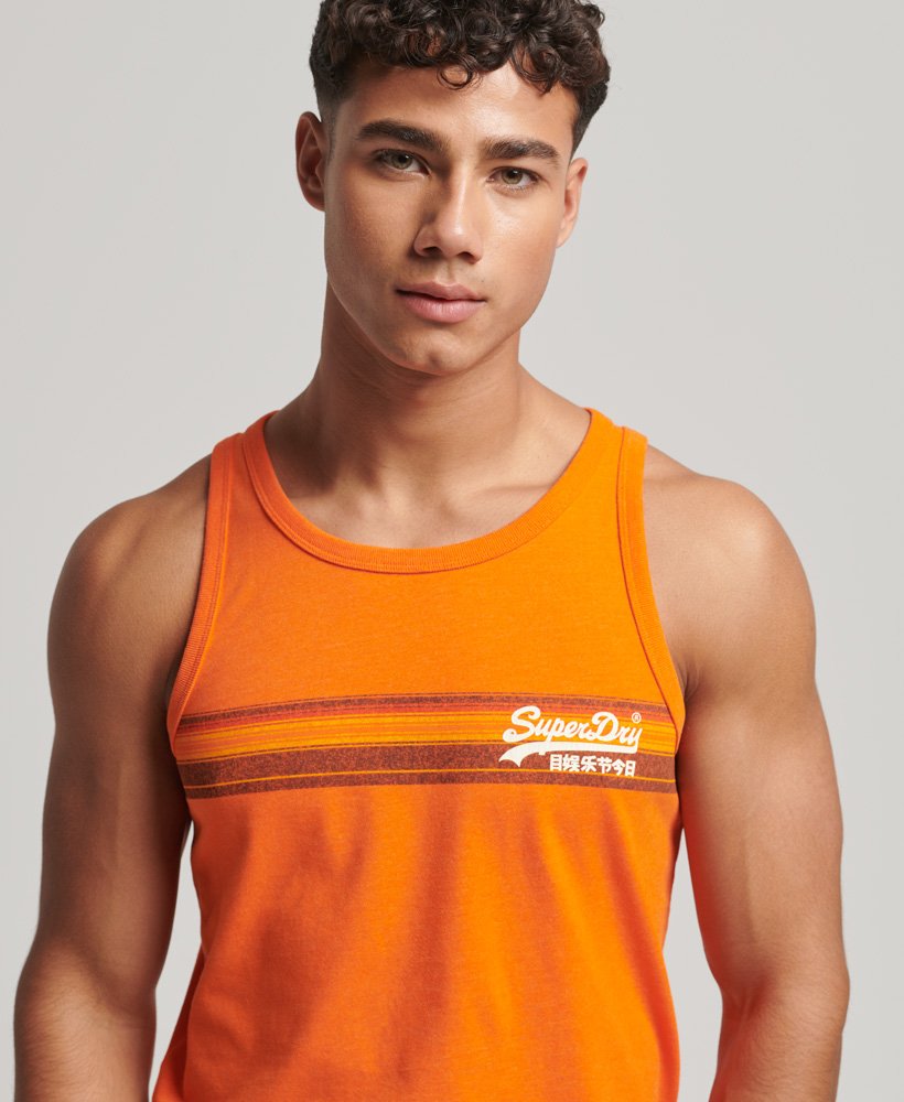 mens Vintage Logo Cali Vest in New House Orange Marl | Superdry UK