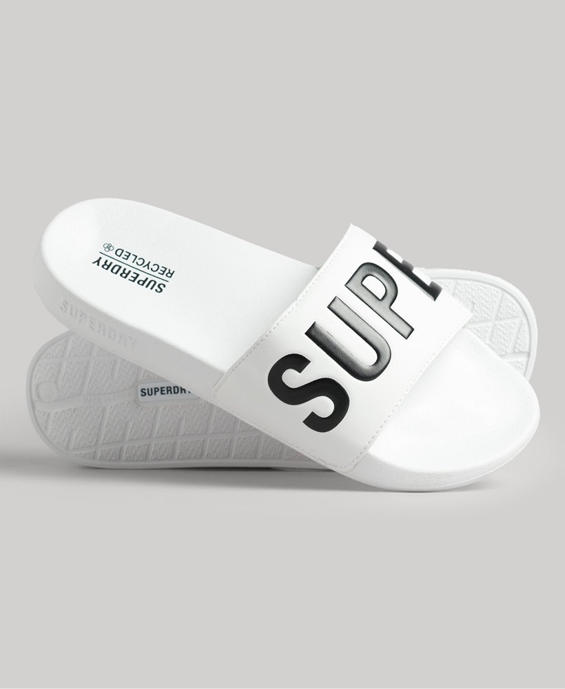 mens Code Core Pool Sliders in OPTIC/BLACK | Superdry UK