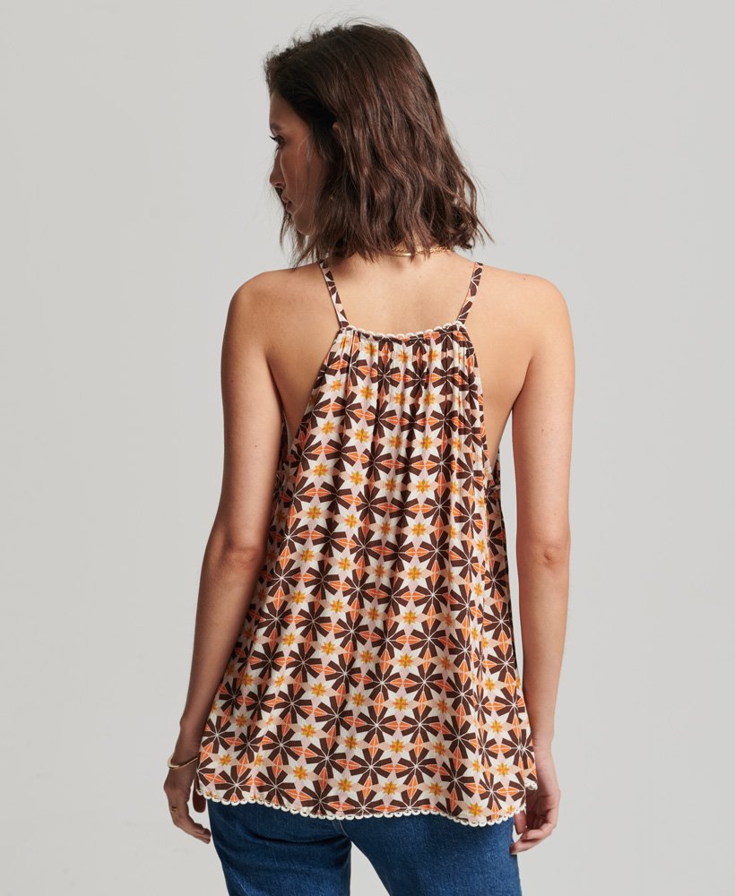 womens Halter Beach Cami Top in Tile Print | Superdry UK