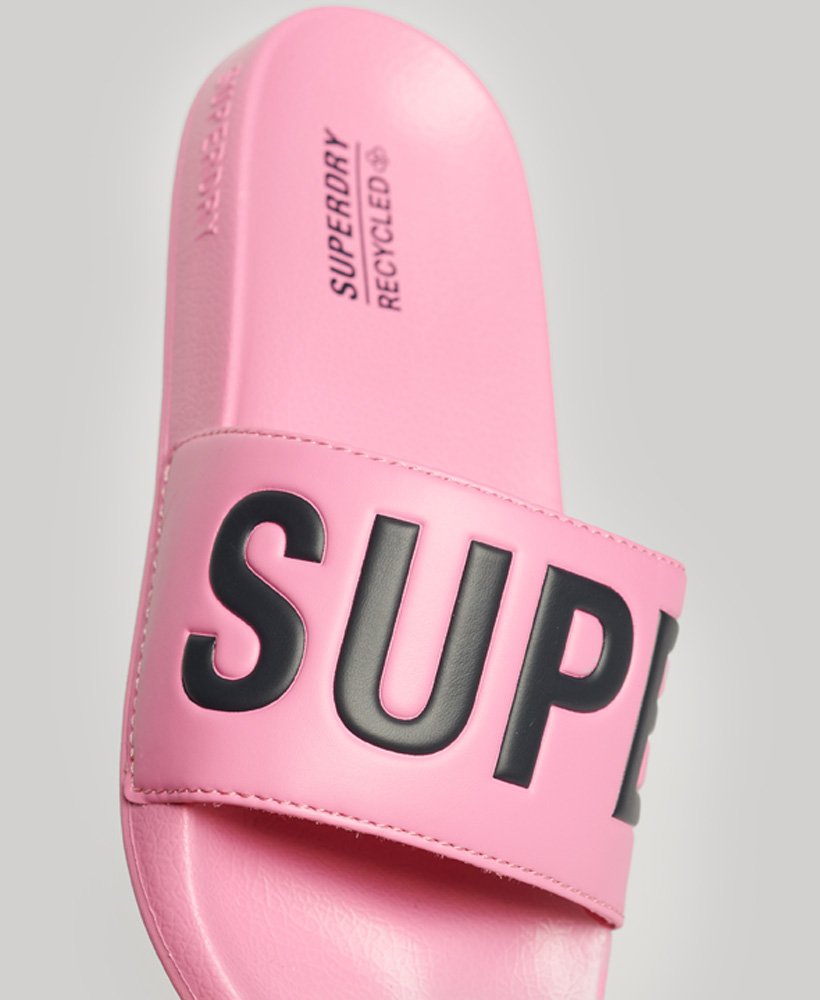 womens Code Core Pool Sliders in Marne Pink/Eclipse Navy | Superdry UK