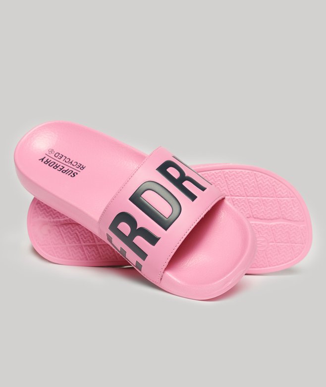 womens Code Core Pool Sliders in Marne Pink/Eclipse Navy | Superdry UK