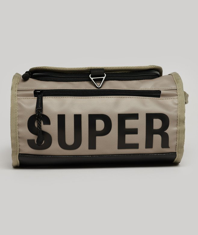 womens Tarp Wash Bag in Winter Twig Beige | Superdry UK