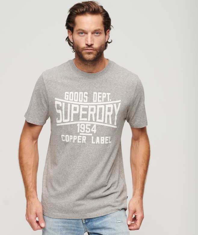 mens Copper Label Workwear T-Shirt in STEEL GREY GRINDLE | Superdry UK