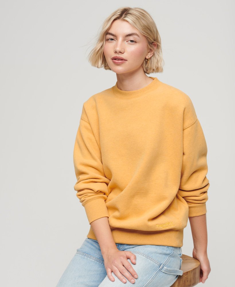 womens Essential Logo Relaxed Fit Sweatshirt in Ochre Yellow Marl ...