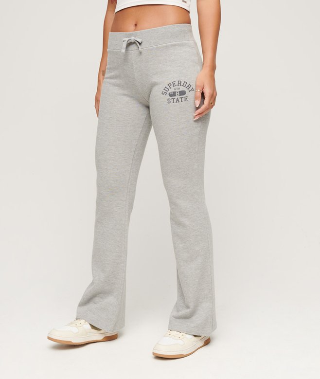 womens Athletic Essentials Jersey Flare Joggers in Cadet Grey Marl ...