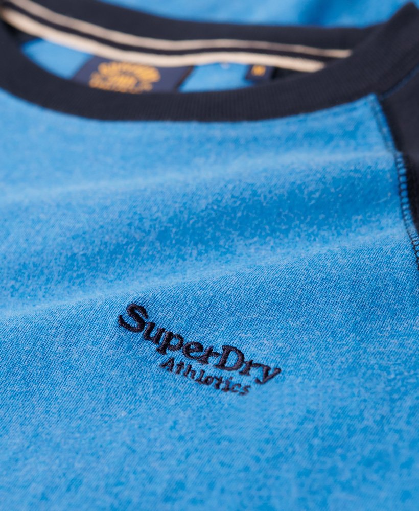 Langärmeliges Baseball-Oberteil aus Bio-Baumwolle scuba blau meliert ...