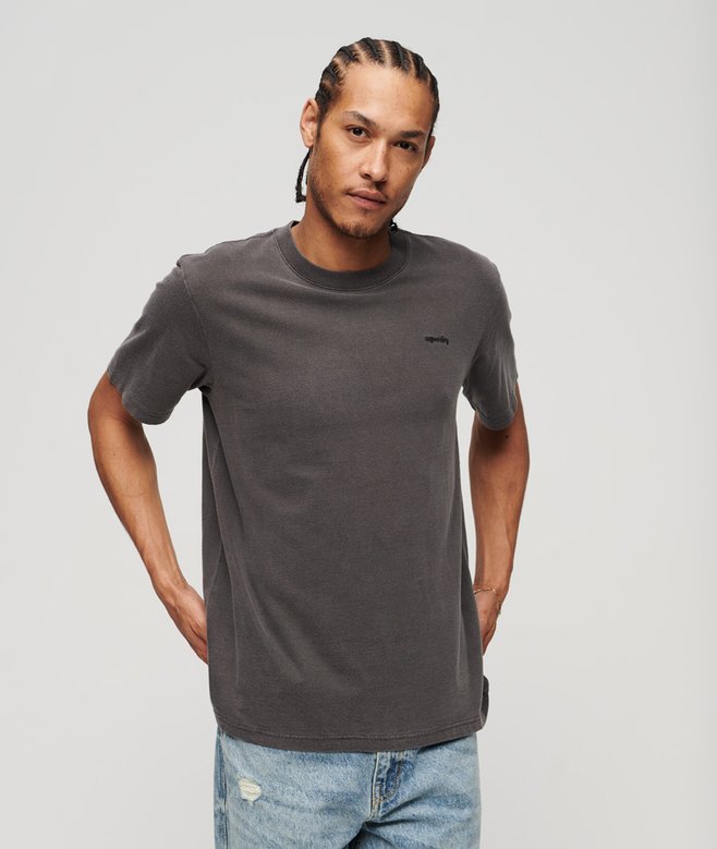 mens Vintage Washed T-Shirt in Washed Black | Superdry UK