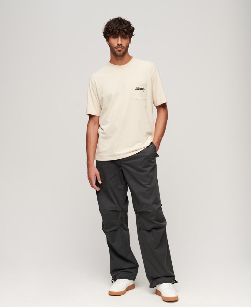 mens Superdry x Ringspun Utility Road Pants in Washed Black | Superdry UK