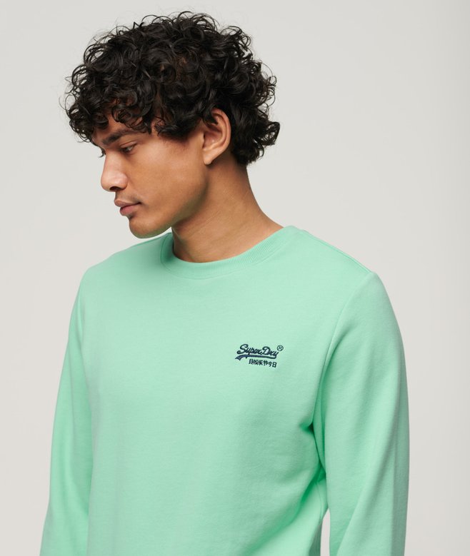 mens Essential Logo Crew Sweatshirt in Spearmint Light Green | Superdry UK