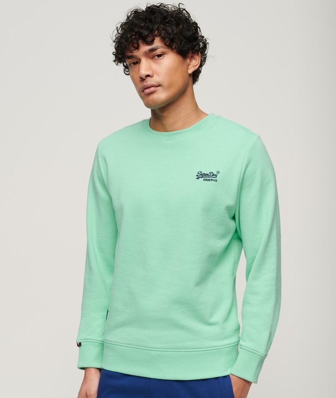 mens Essential Logo Crew Sweatshirt in Spearmint Light Green | Superdry UK
