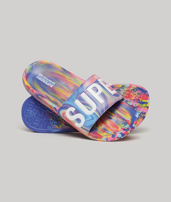 womens Marble Pool Sliders in MULTI AOP | Superdry UK