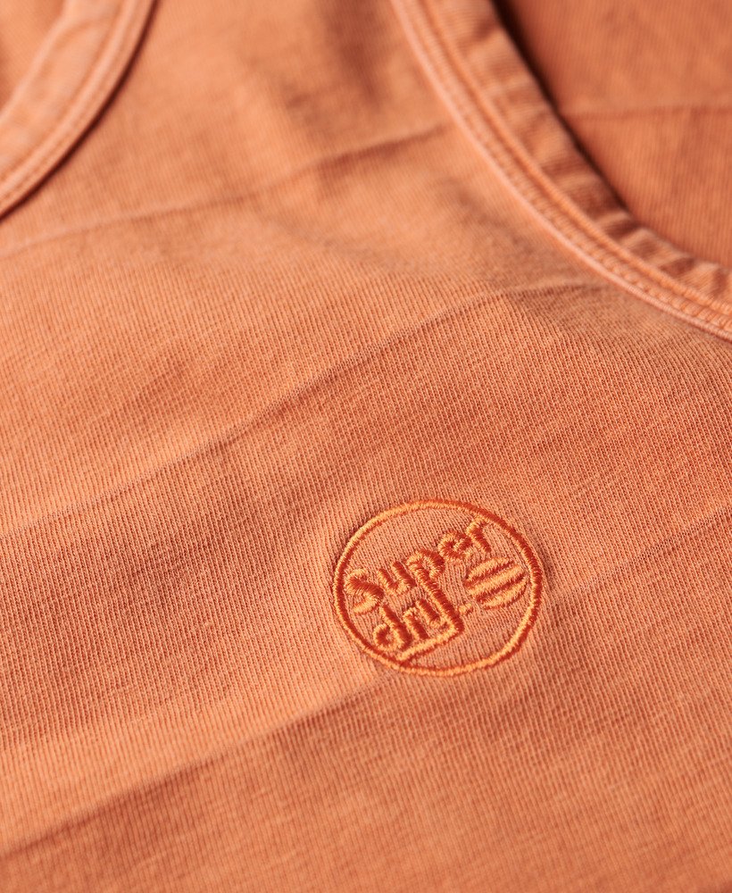 mens Organic Cotton Vintage Texture Tank Top in Smoked Rust Orange ...
