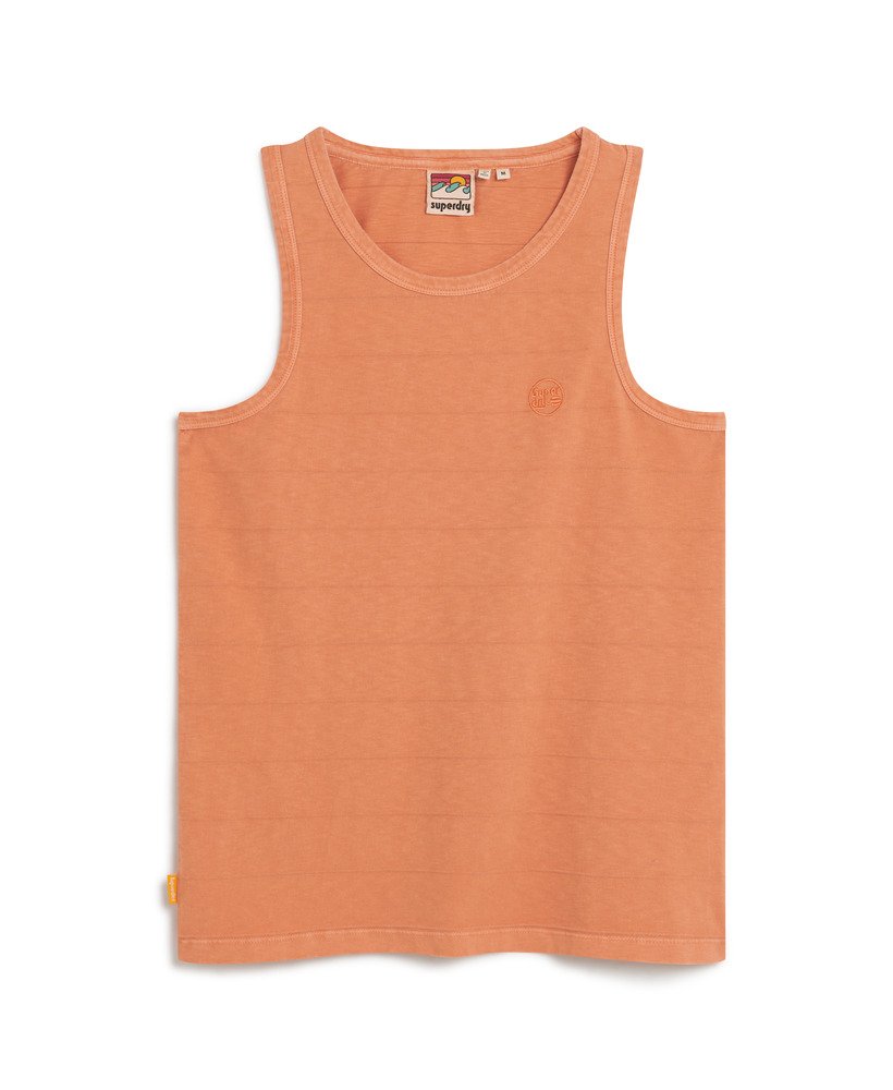 mens Organic Cotton Vintage Texture Tank Top in Smoked Rust Orange ...