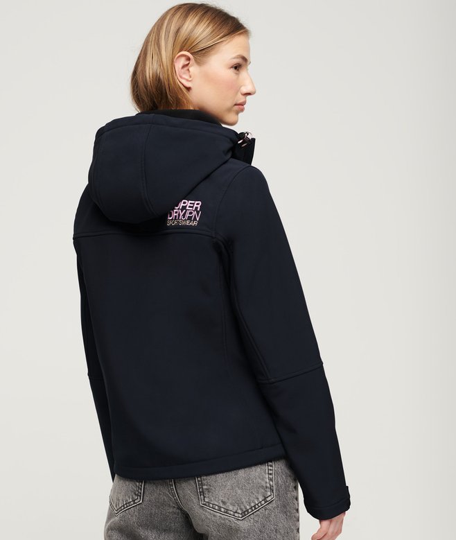 womens Hooded Softshell Jacket in Eclipse Navy | Superdry UK
