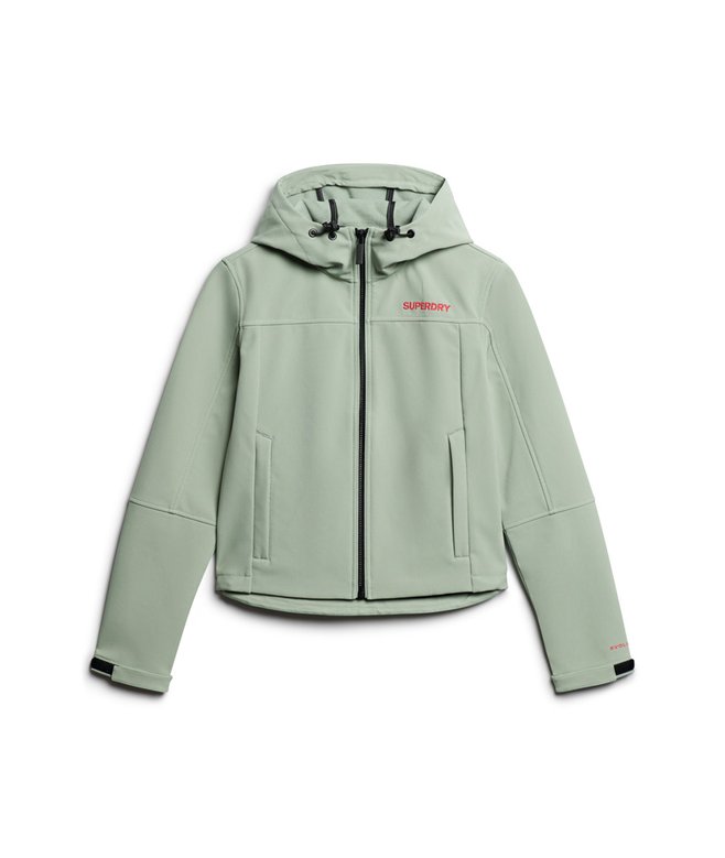 womens CODE Trekker Hooded Softshell Jacket in Light Jade Green | Superdry UK