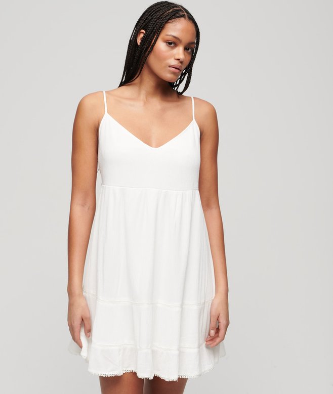 womens Mini Cami Beach Dress in OFF WHITE | Superdry UK