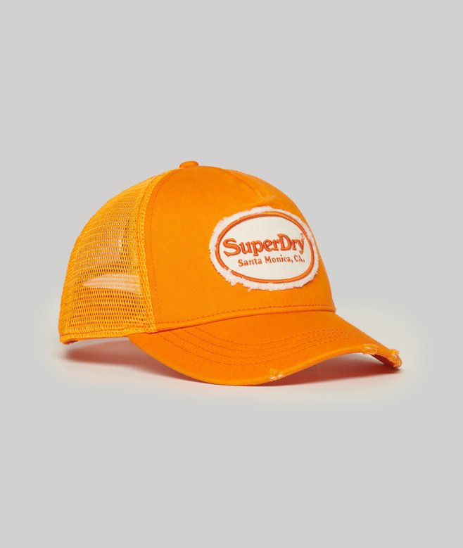 womens Fluro Mesh Trucker Cap in FLURO ORANGE | Superdry UK