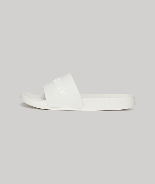 womens Vegan Logo Pool Sliders in OPTIC/OPTIC | Superdry US