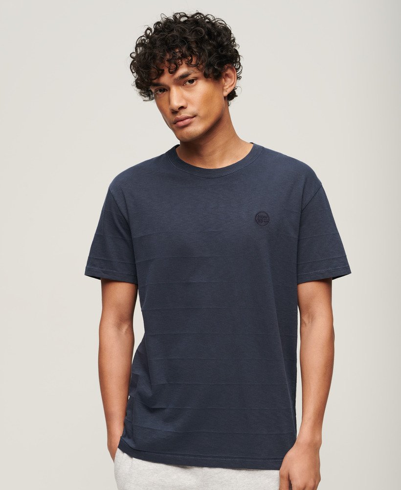 mens Organic Cotton Vintage Texture T-Shirt in Eclipse Navy | Superdry UK