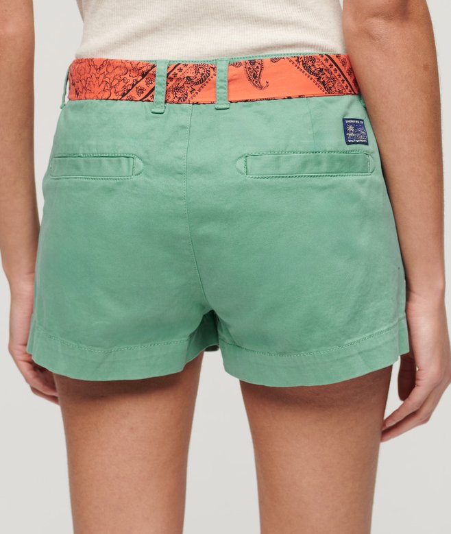 womens Chino Hot Shorts in Beryl Green | Superdry UK