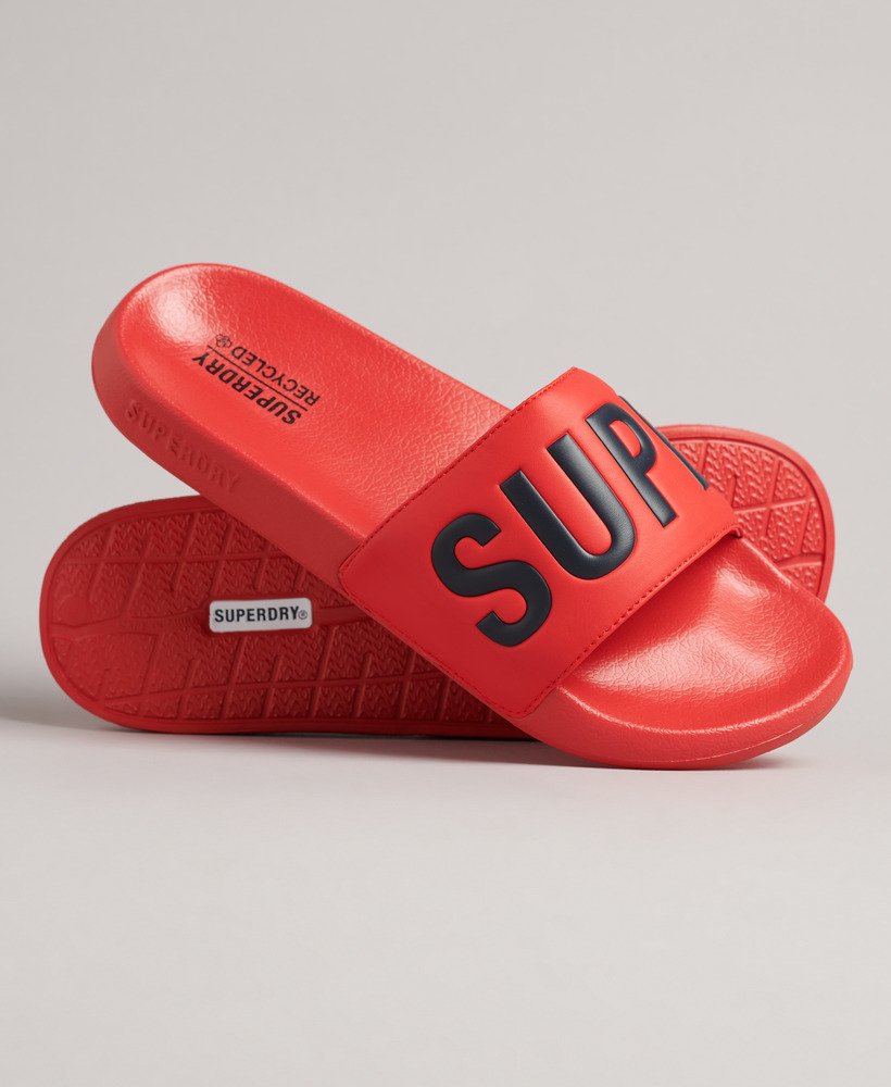 mens Core Pool Sliders in Hike Red/Eclipse Navy | Superdry IE