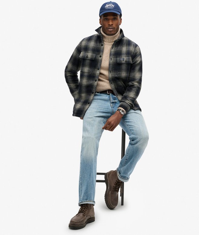 Surchemise zippée en laine à carreaux avec doublure en polairedégradé ...