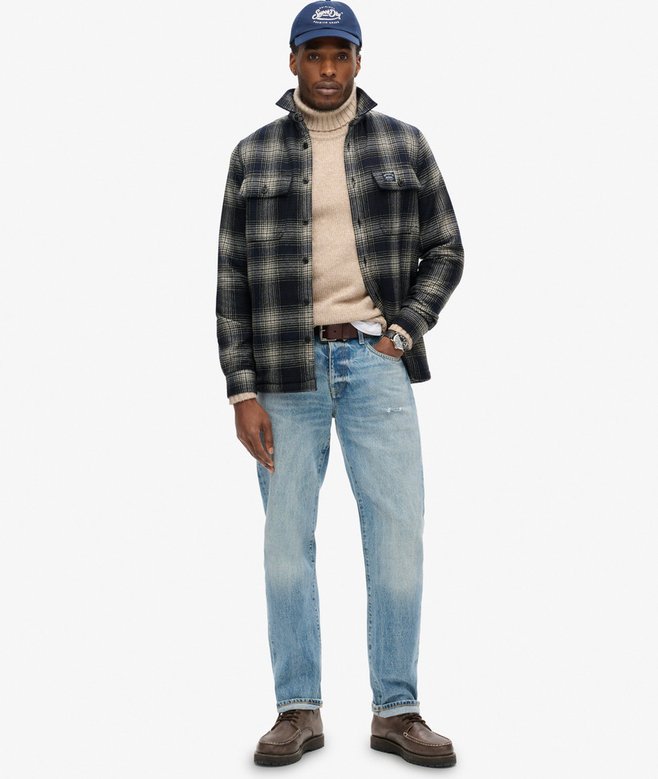 Surchemise zippée en laine à carreaux avec doublure en polairedégradé ...